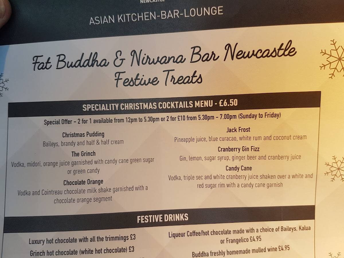 Menu at Fat Buddha Bar and Kitchen Newcastle, Newcastle upon Tyne