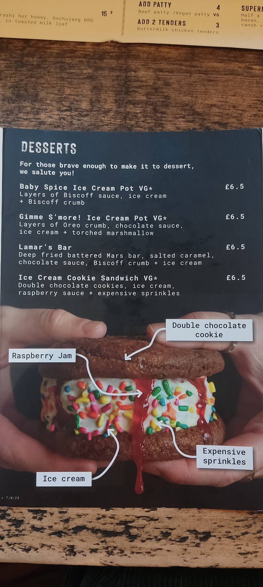 Menu at Fat Hippo Soho restaurant, London