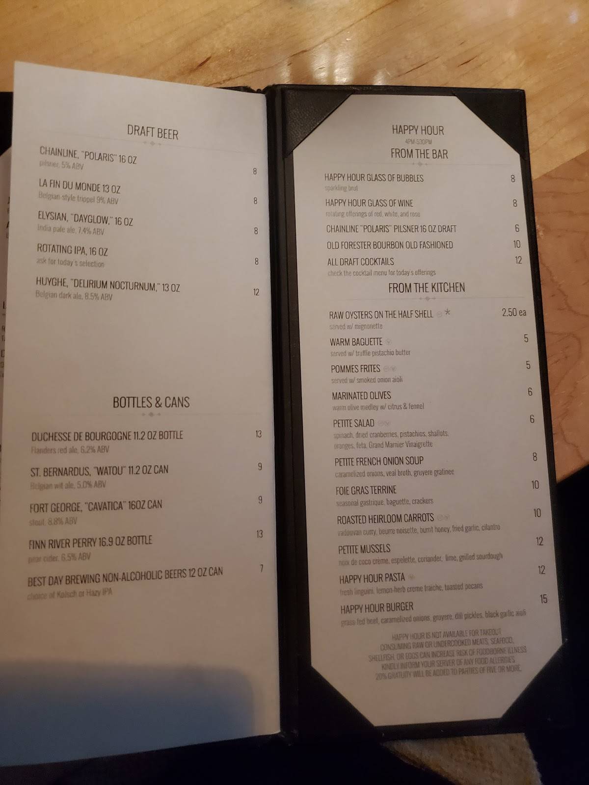 Menu at Feast pub & bar, Kirkland
