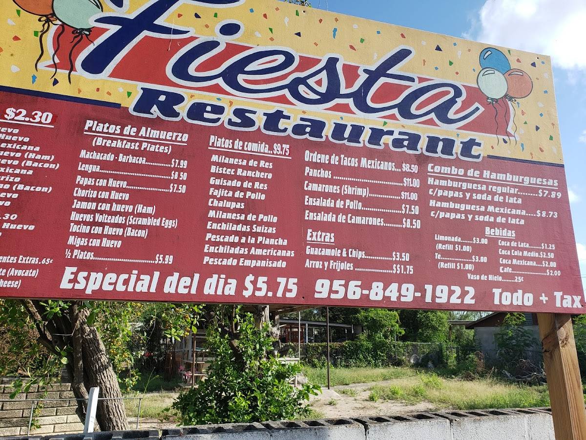 Menu at Fiesta Restaurant, Roma
