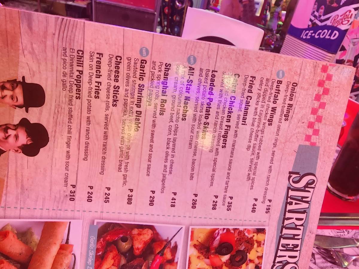 Menu at Filling Station Bar And Cafe, Makati, P Burgos
