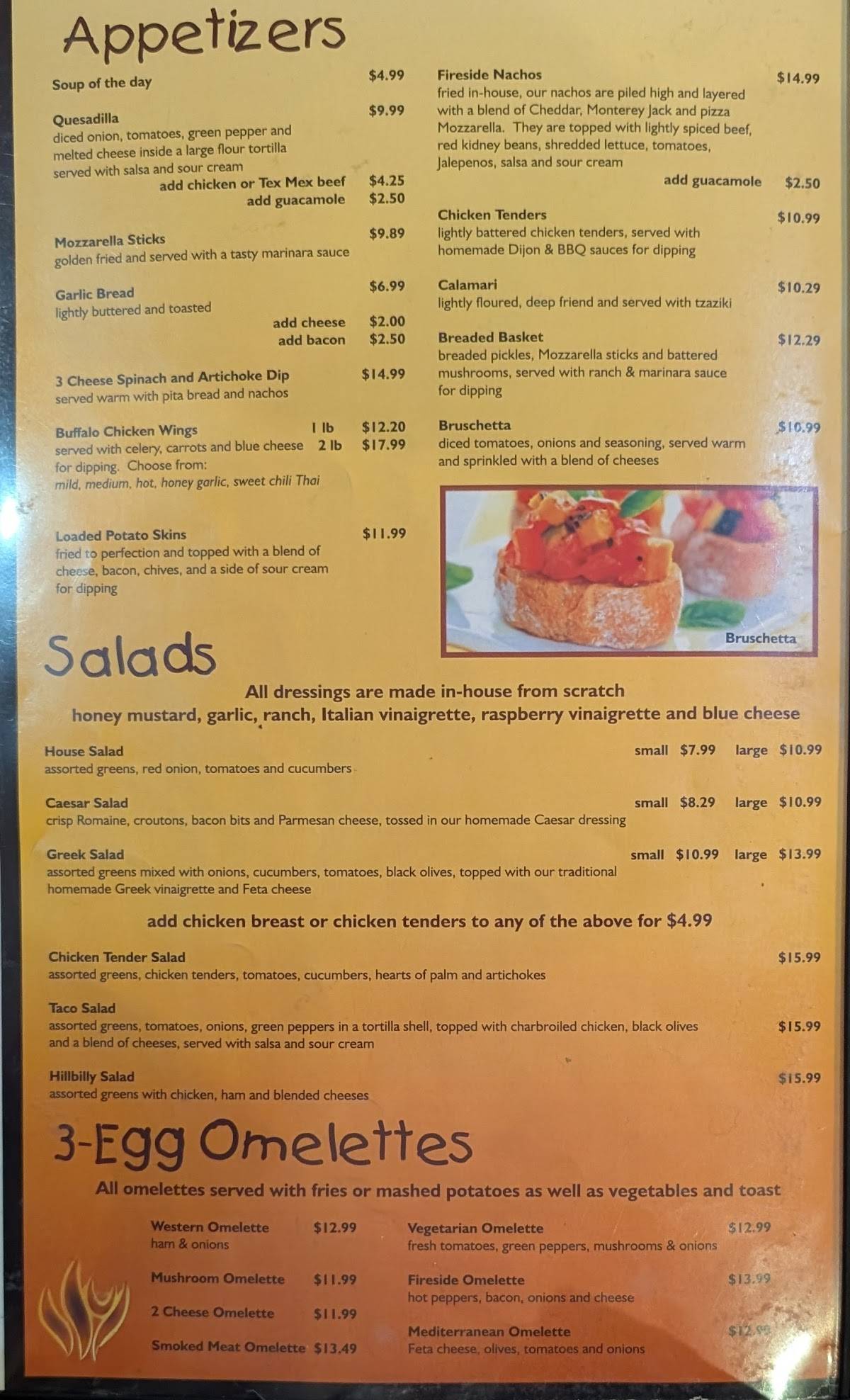 Menu at Fireside Deli & Family Restaurant, Kitchener