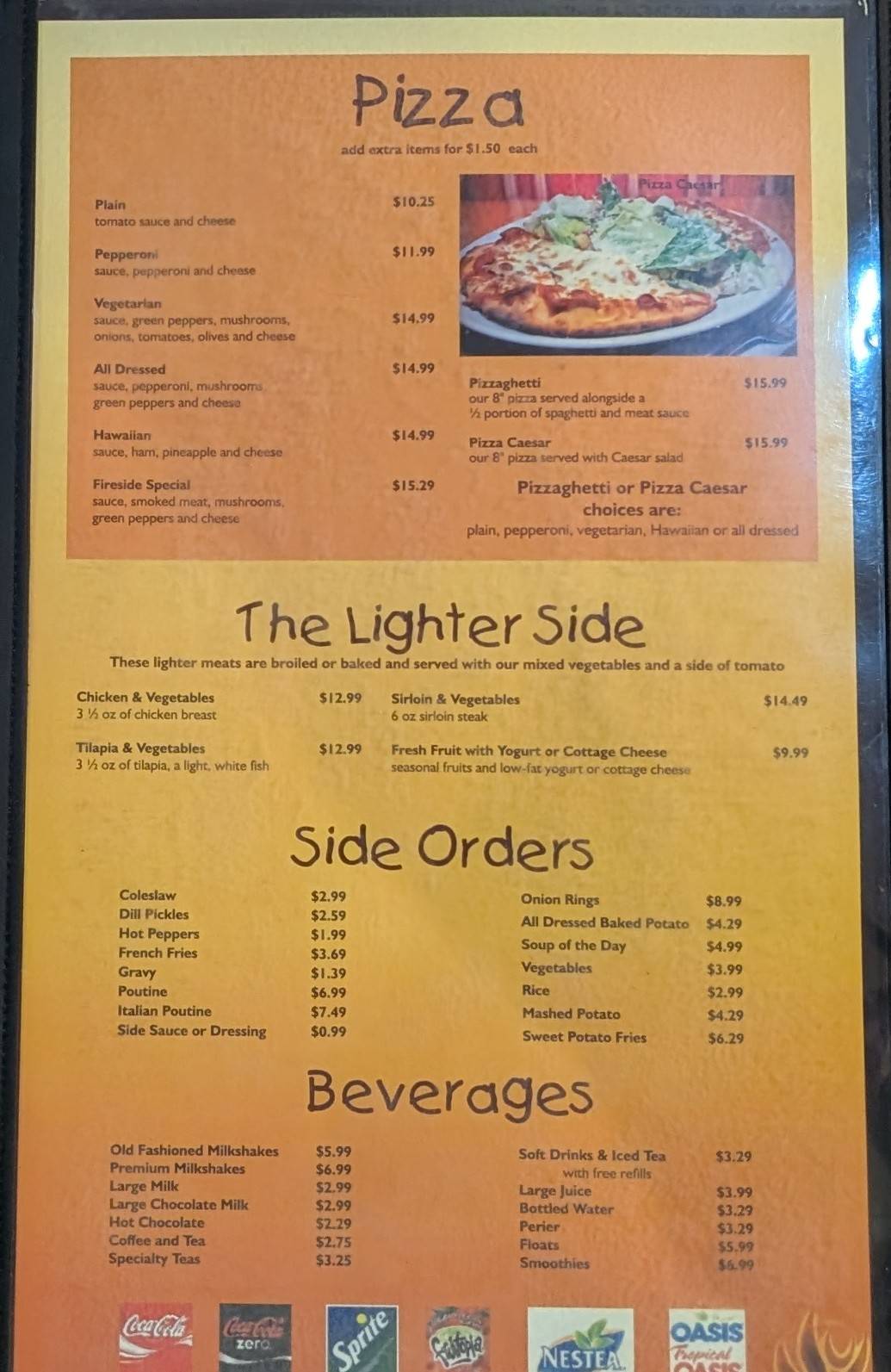 Menu at Fireside Deli & Family Restaurant, Kitchener
