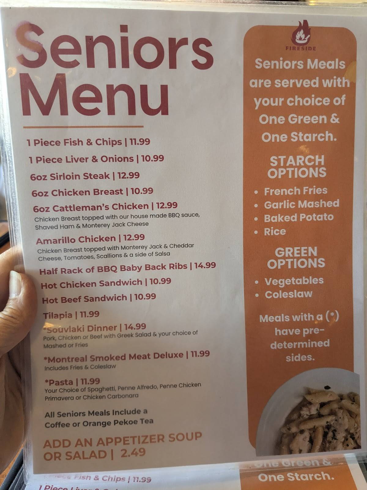 Menu at Fireside Deli & Family Restaurant, Kitchener