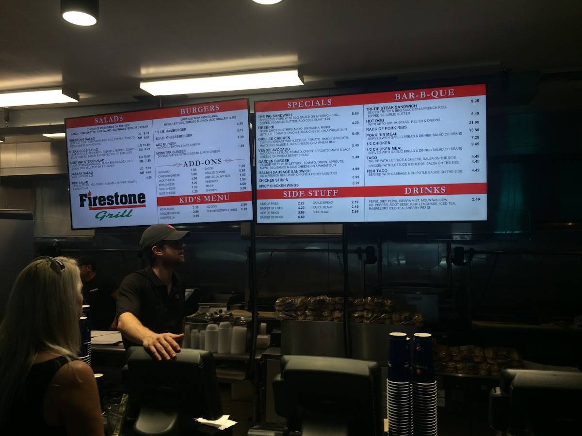 Menu at Firestone Grill pub & bar, Bakersfield, California Ave