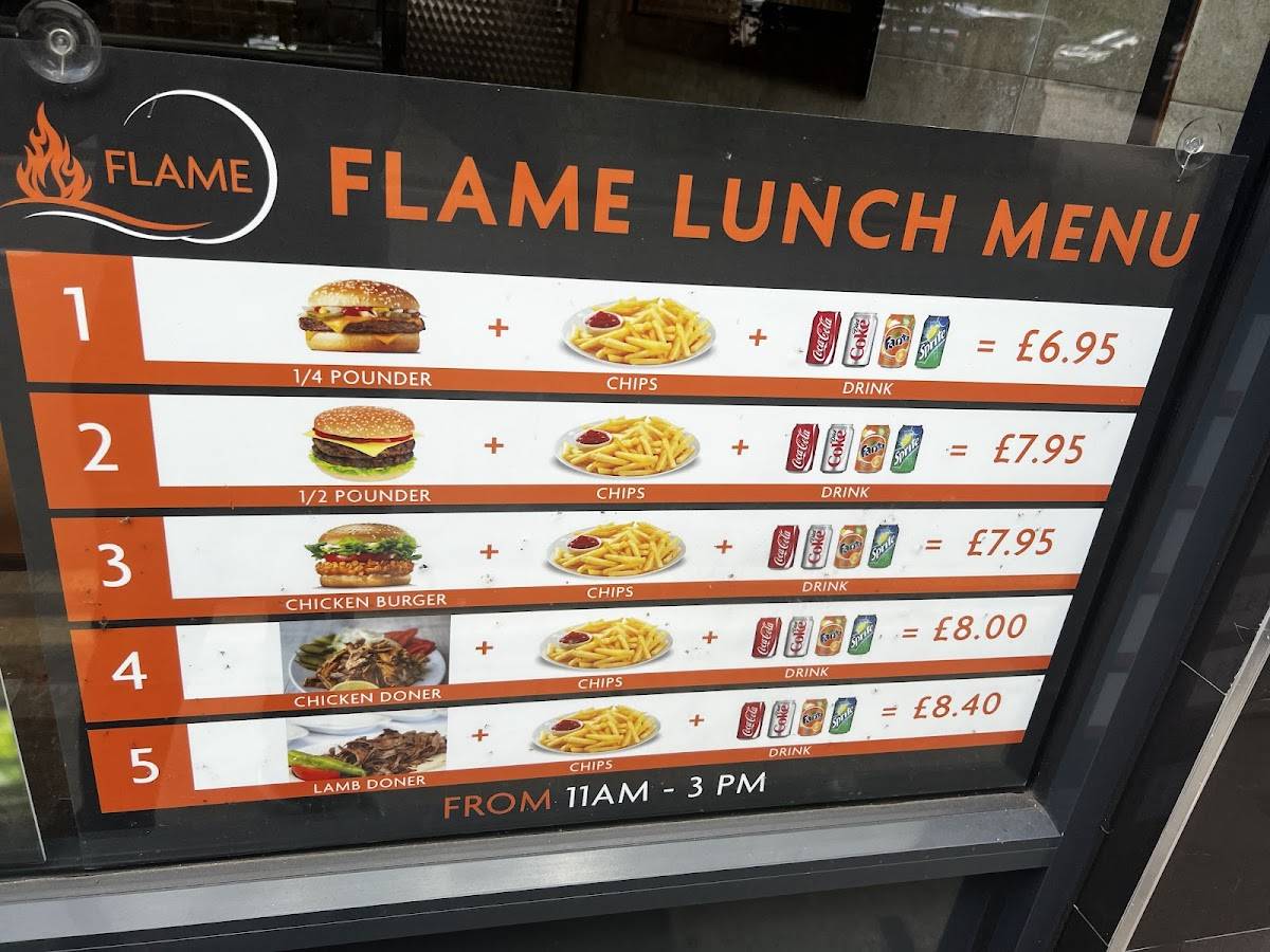 Menu at Flames & fries restaurant, Gerrards Cross