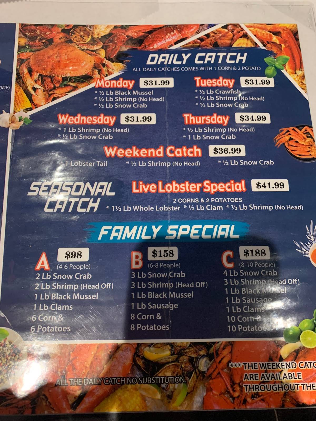 Menu at Flaming Crab Cajun Seafood restaurant, Easton, Nazareth Rd