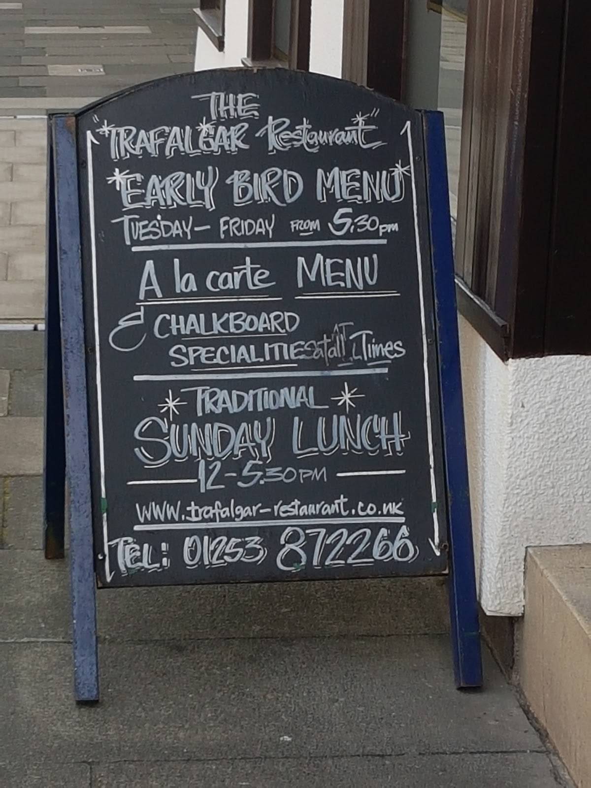 Menu at The Trafalgar restaurant, Fleetwood