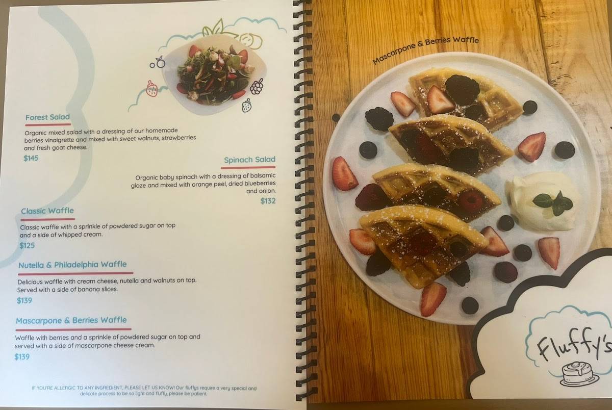 Menu at Fluffy's - Versalles restaurant, Puerto Vallarta