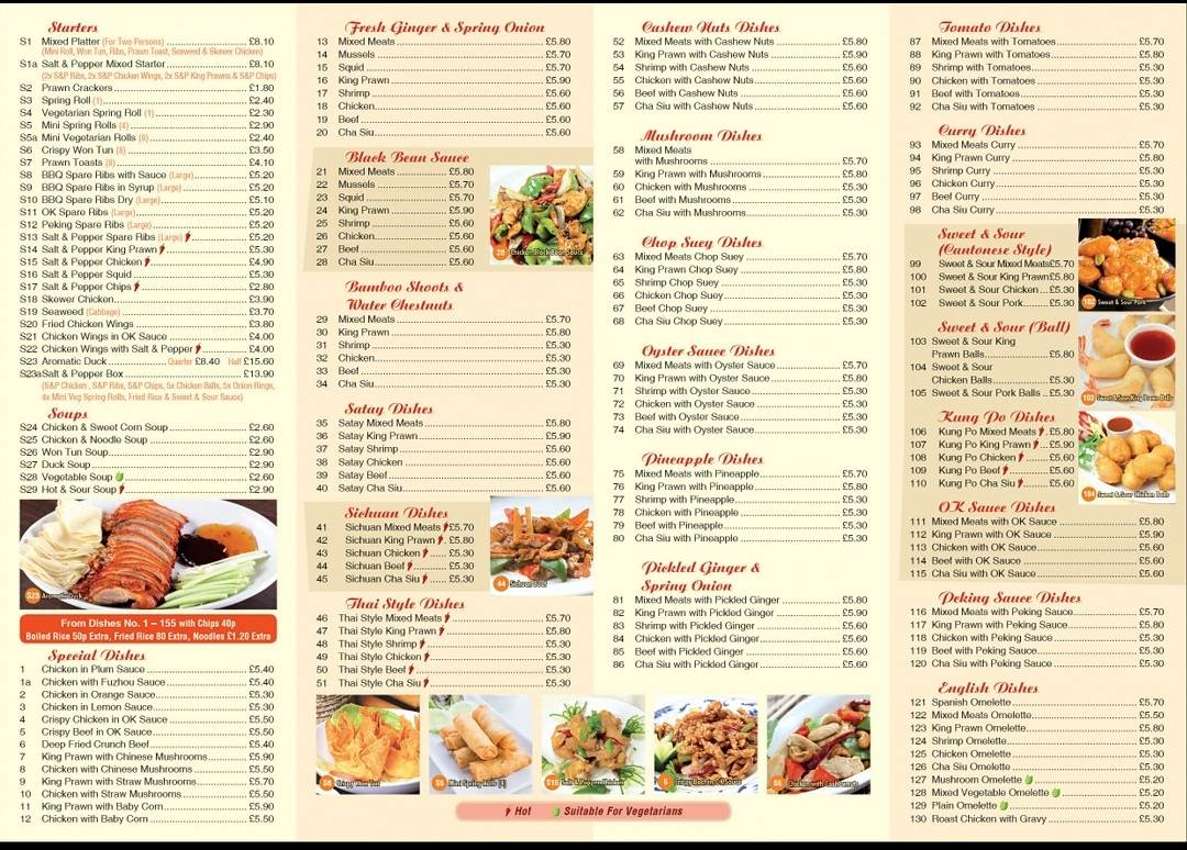 Menu at Flying Dragon Chinese Takeaway fast food, Scarborough