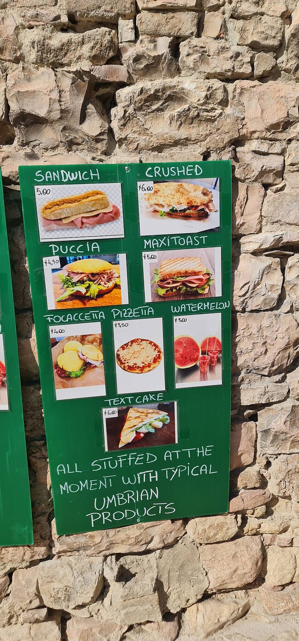 Menu da Focaccetteria Mordi e Fuggi ristorante, Assisi
