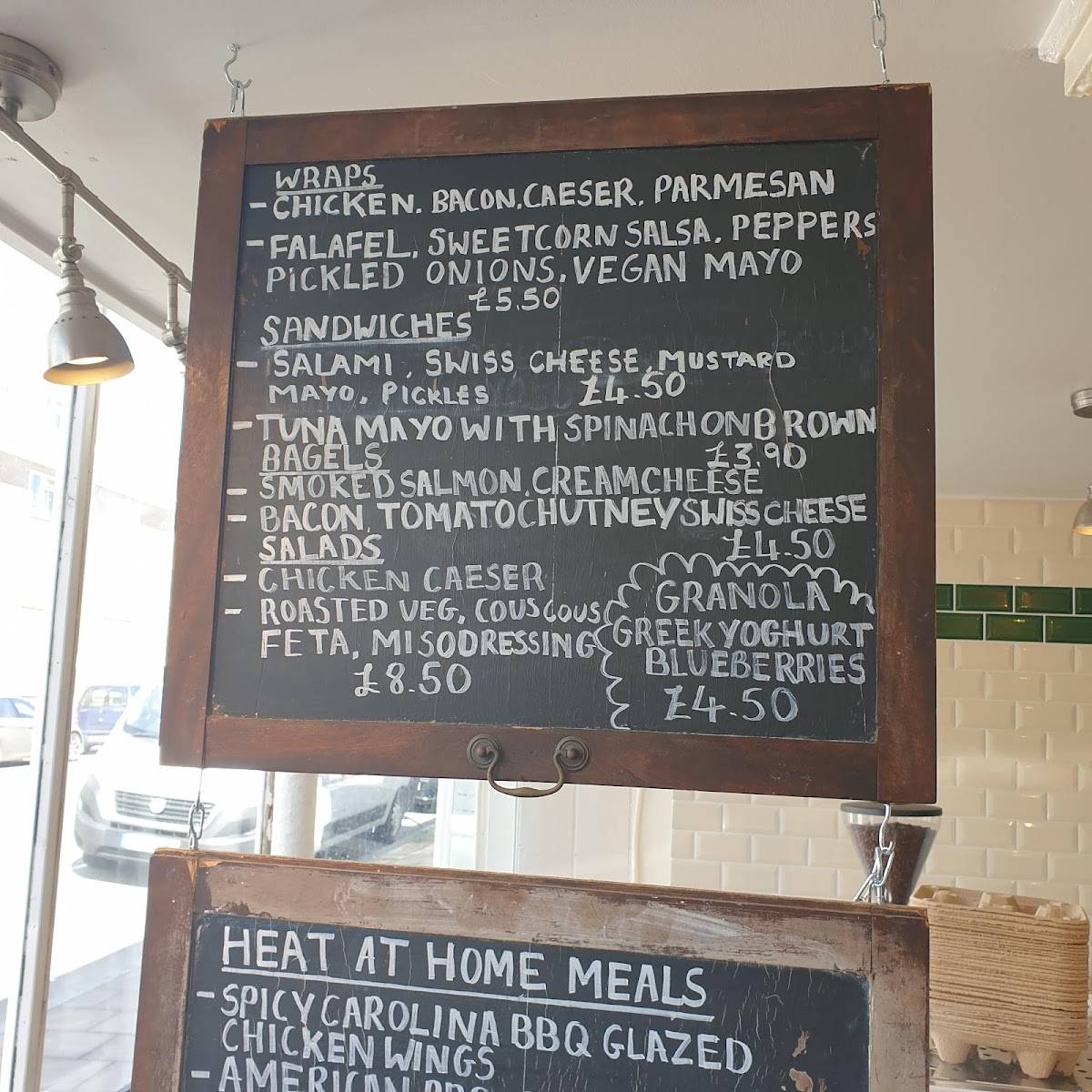 Menu at Loaf cafe, Sandgate