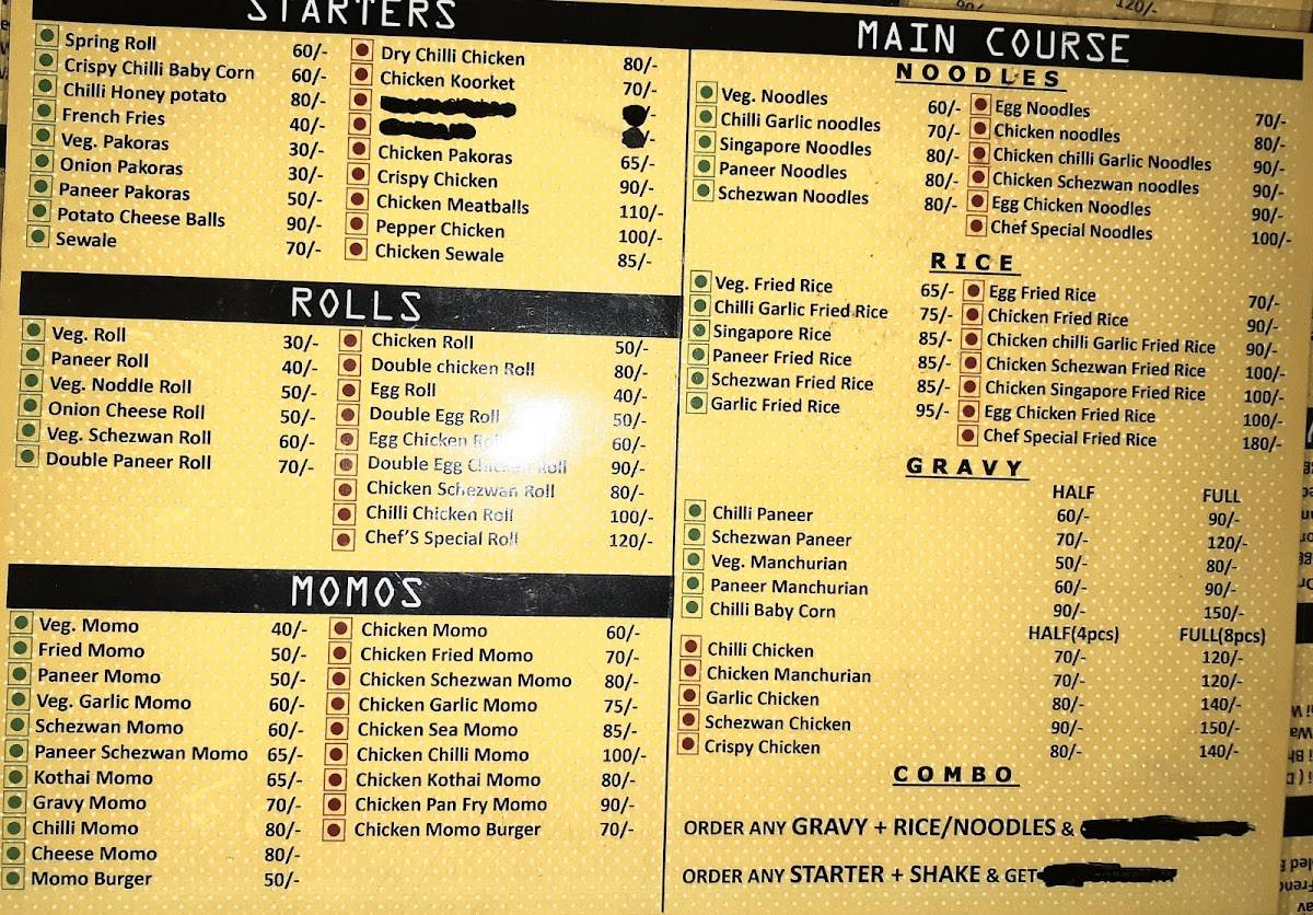 Menu at Food Garage Cafe, Kolkata, 170