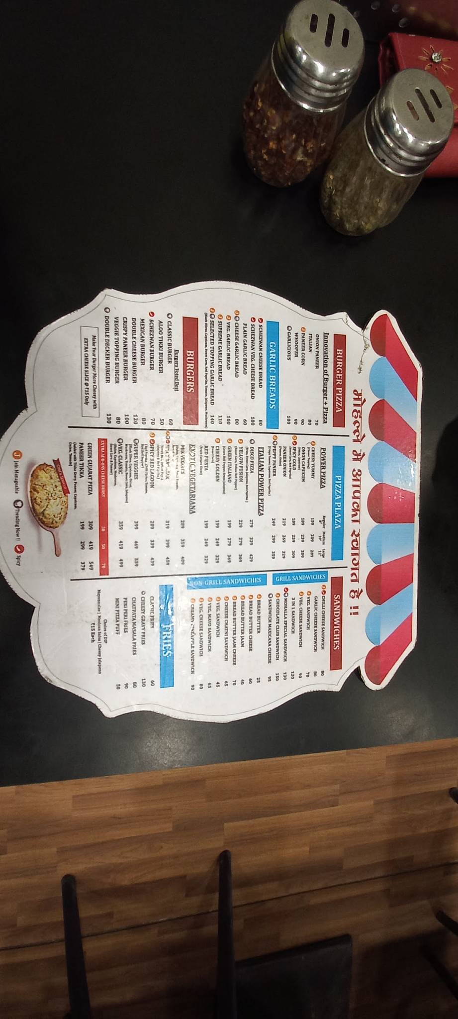 Menu at Food Mohalla, Kosamdi