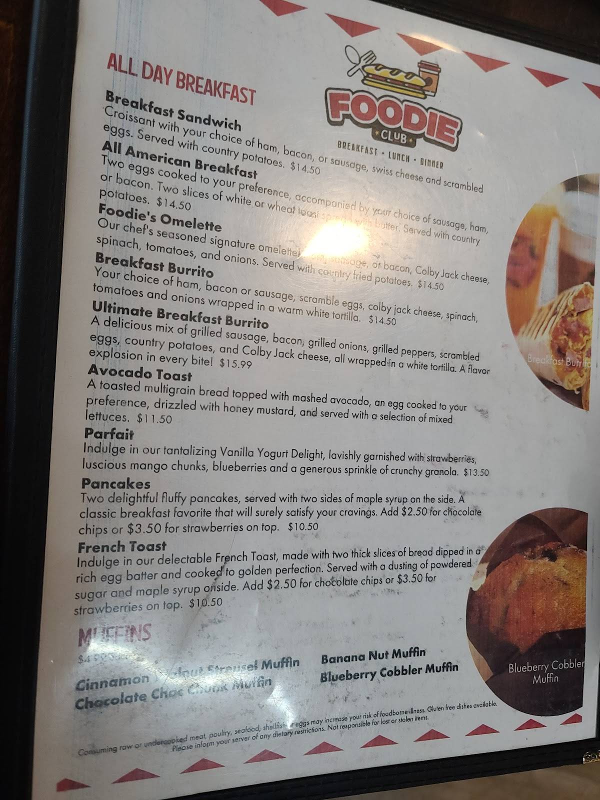 Menu at Foodie Club, Grand Canyon Village