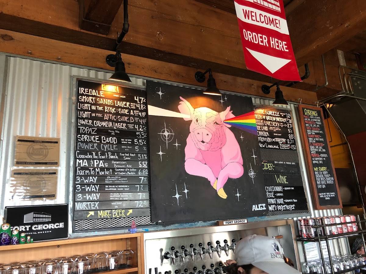 Menu at Fort George Brewery pizzeria, Astoria, Duane St