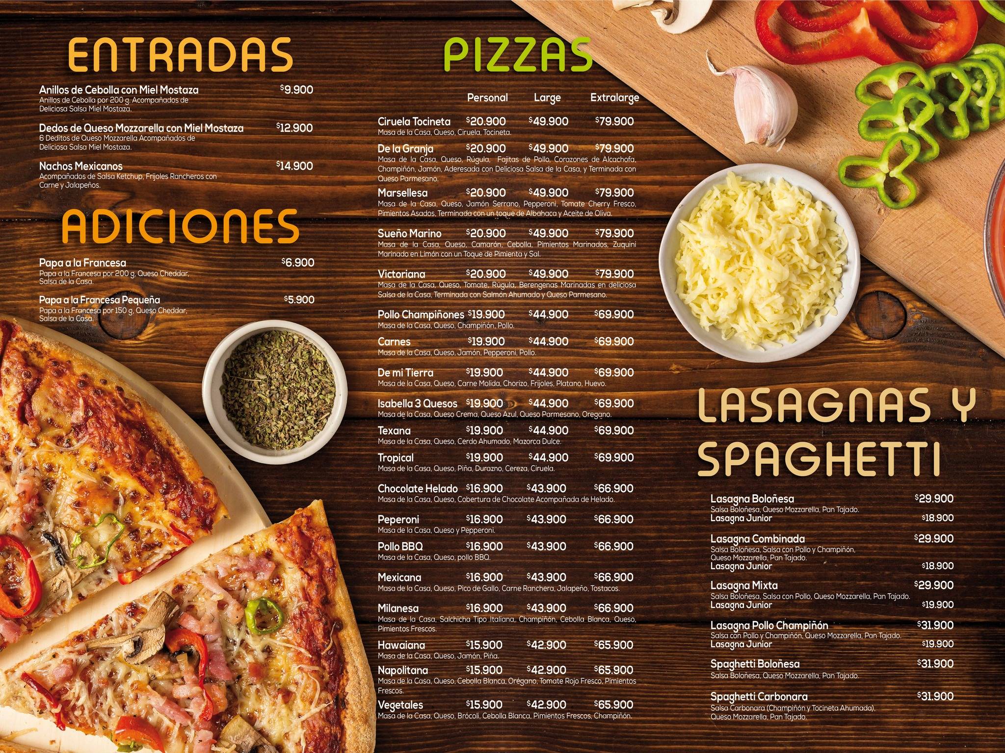 Carta del restaurante Fragola Pizza Express Santa Isabel Bogotá, Bogotá