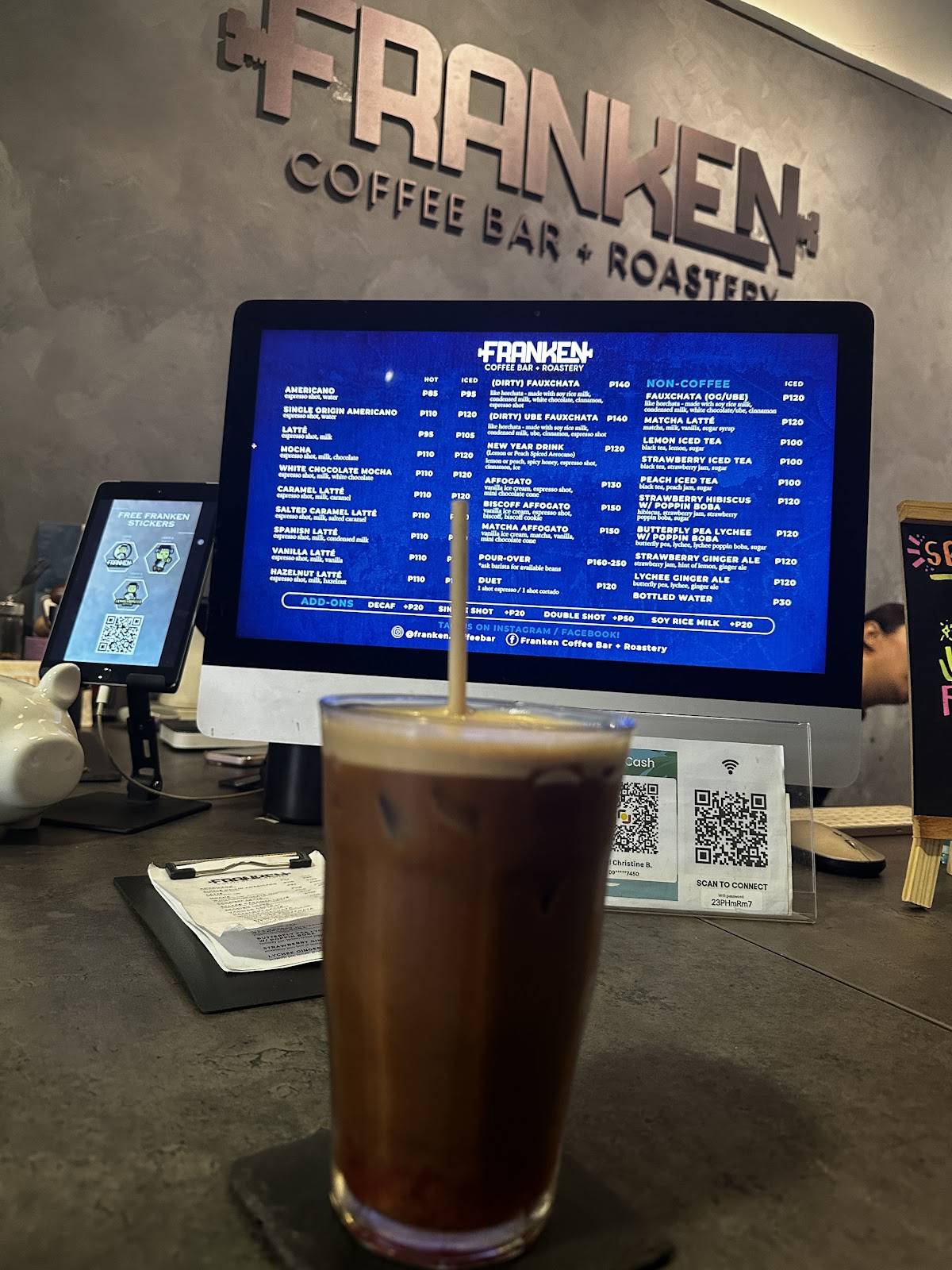 Menu at Franken Coffee Bar + Roastery, Marikina