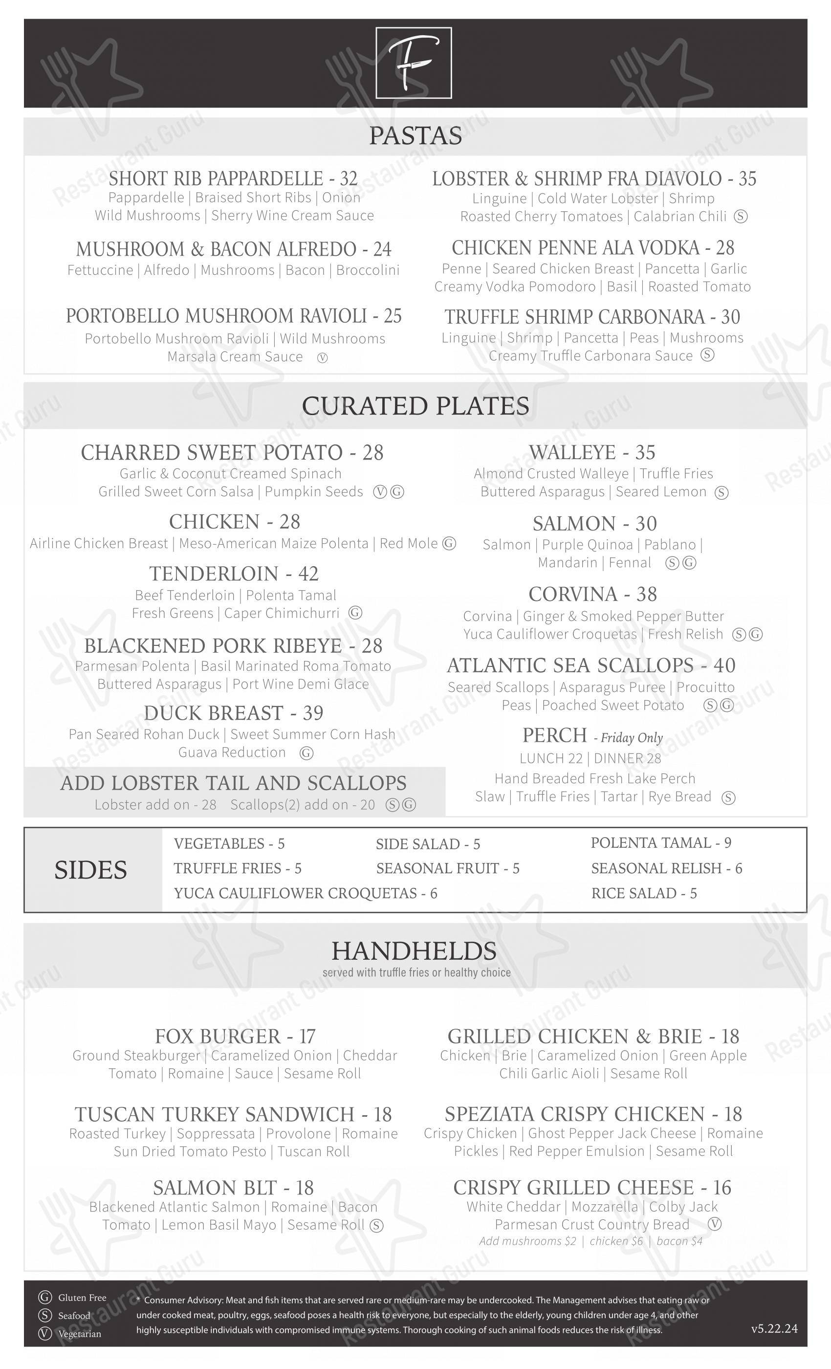 Menu at Fratellos Riverfront Restaurant, Appleton