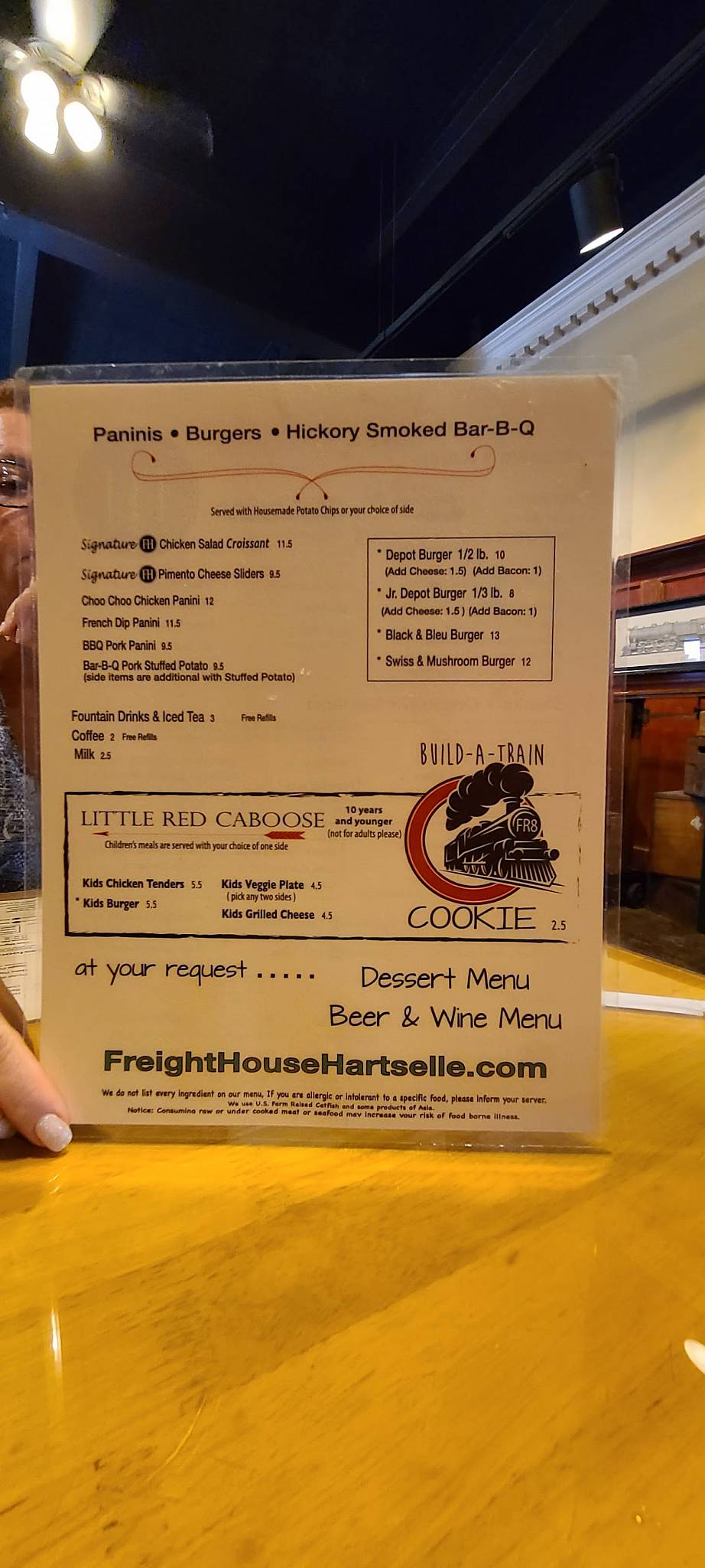 Menu at Freight House Restaurant, Hartselle