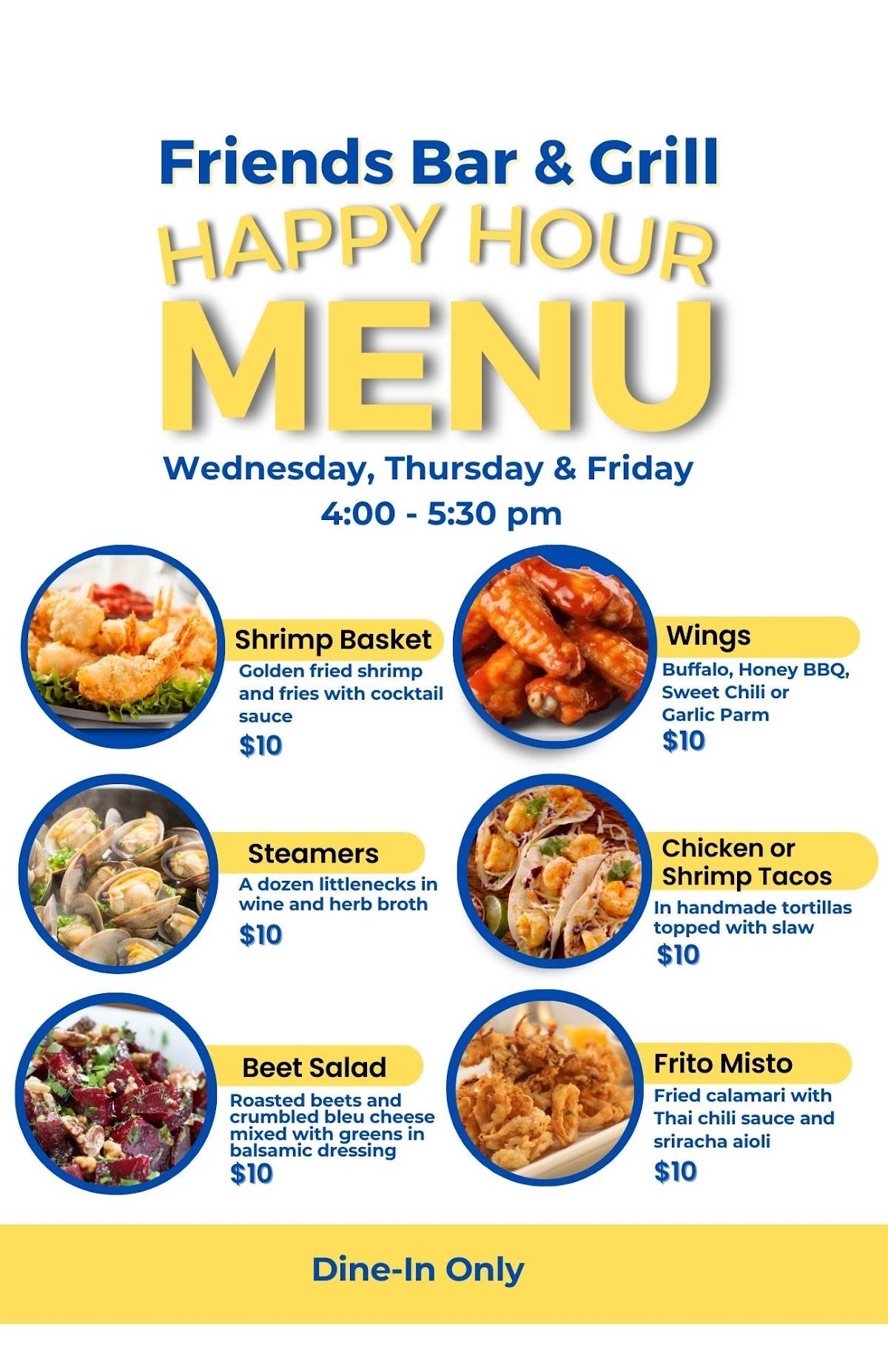 Menu at Friends Bar & Grill, Smallwood