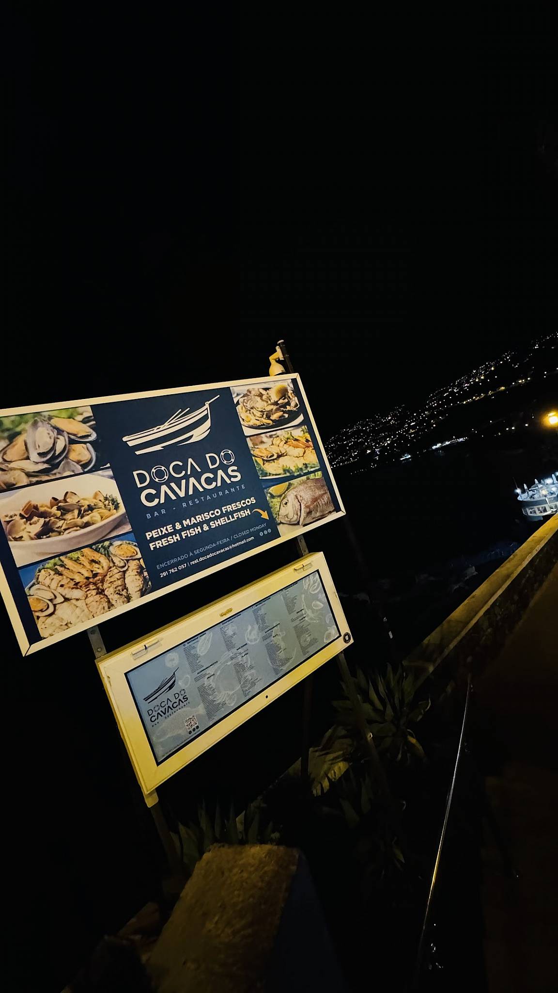 Menu at Doca do Cavacas restaurant, Funchal