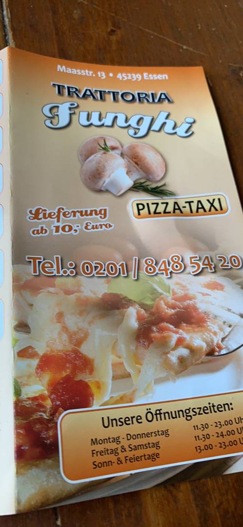 Speisekarte von Trattoria Funghi pizza, Essen
