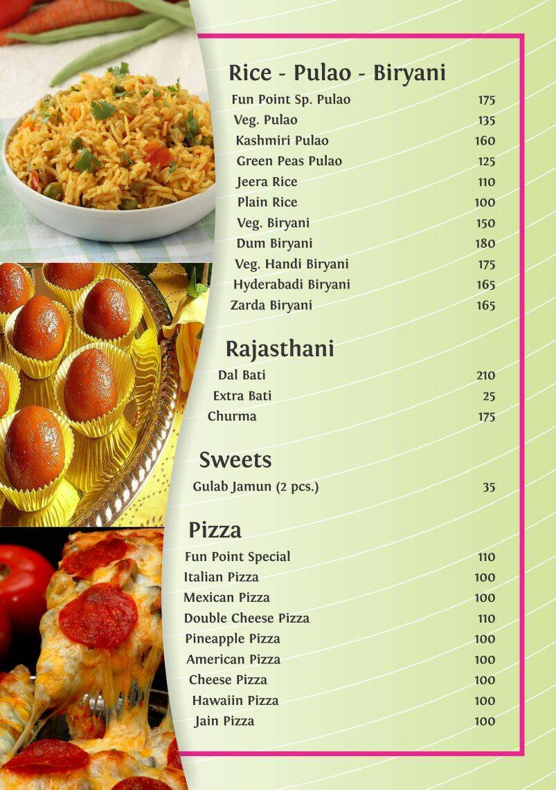 Menu at Funpoint Garden Restaurant, Ahmedabad, Tapovan Cir