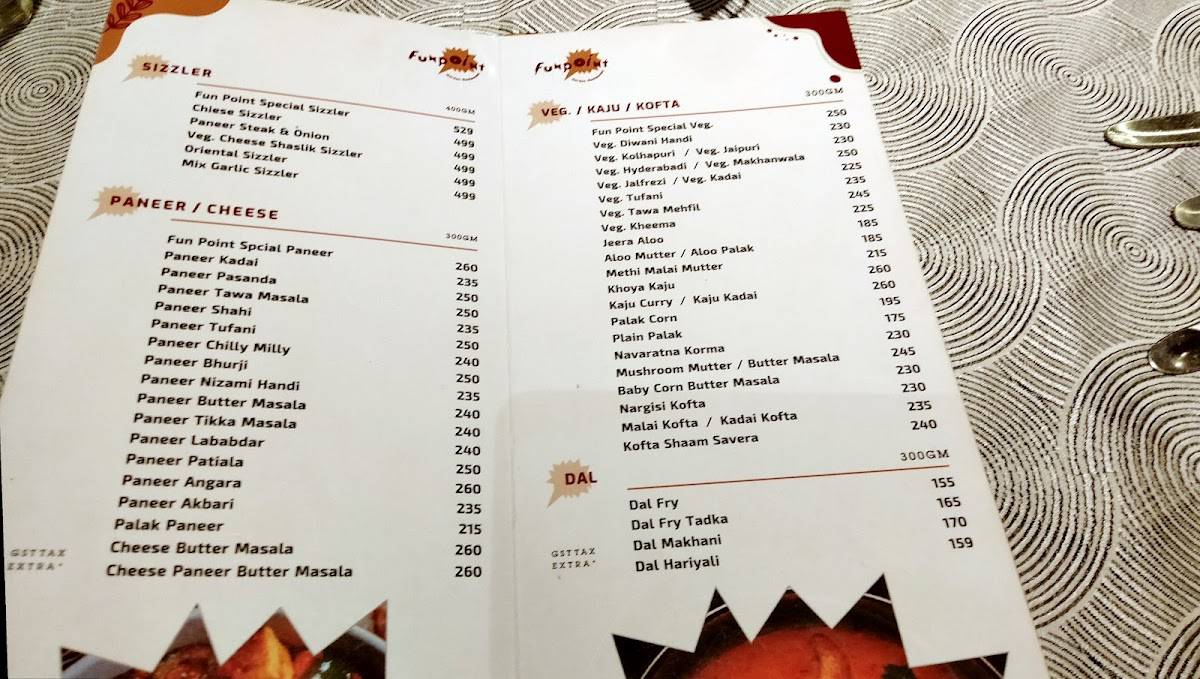 Menu at Funpoint Garden Restaurant, Ahmedabad, Tapovan Cir