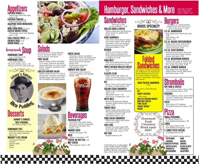 Menu at Fuzzy's Restaurant, Saginaw