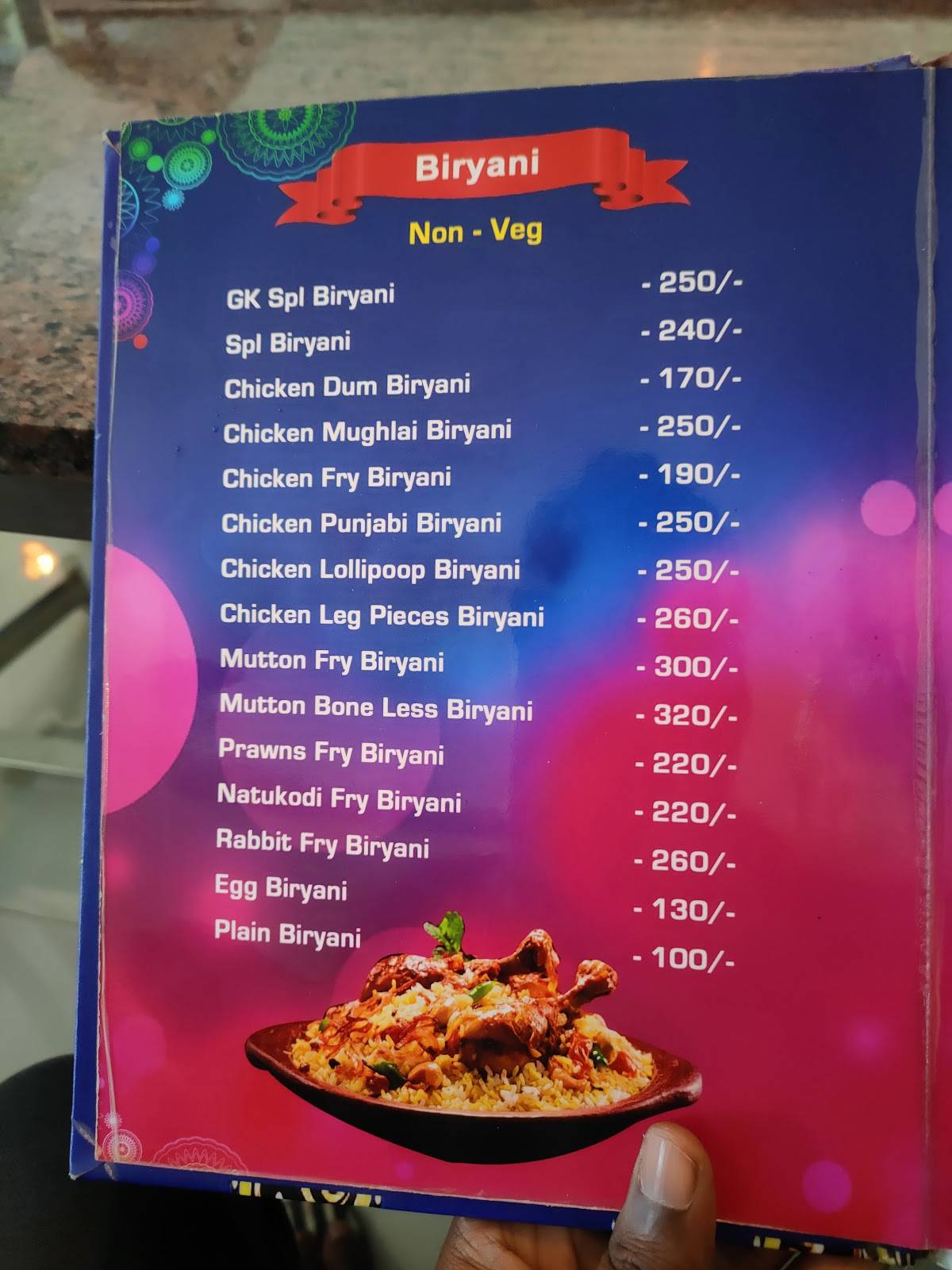 Menu at GK Family Dhaba & Restaurant, Nellore