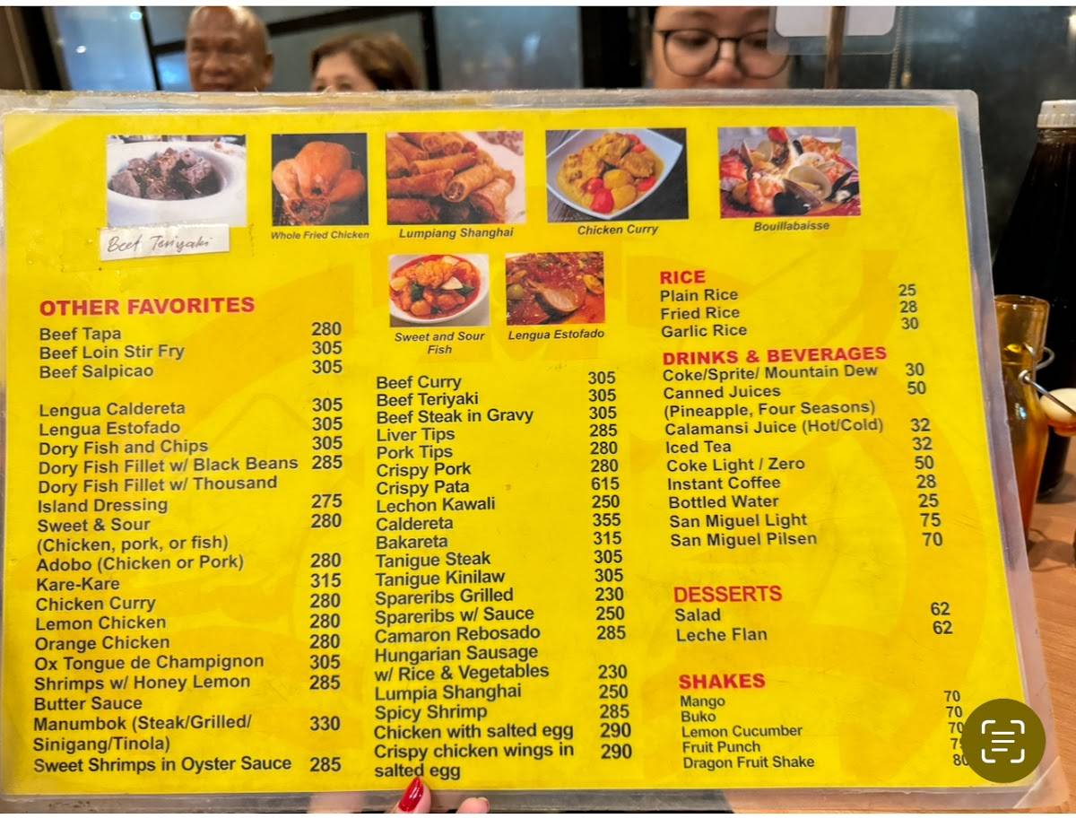 Carta del restaurante GOLDEN FOOD PARK, Silay City