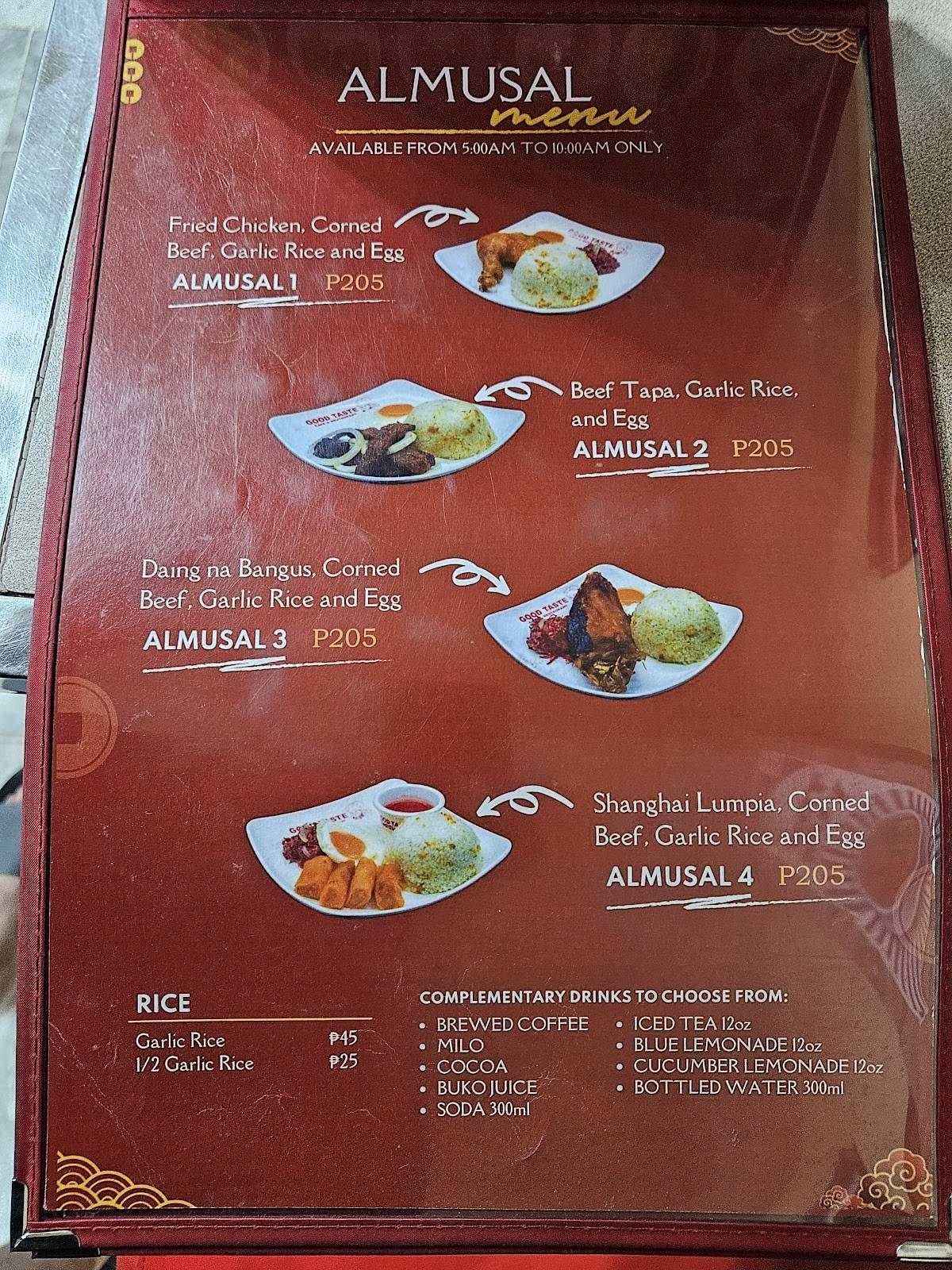 Menu at GOODTASTE RESTAURANT, Baguio, Otek St