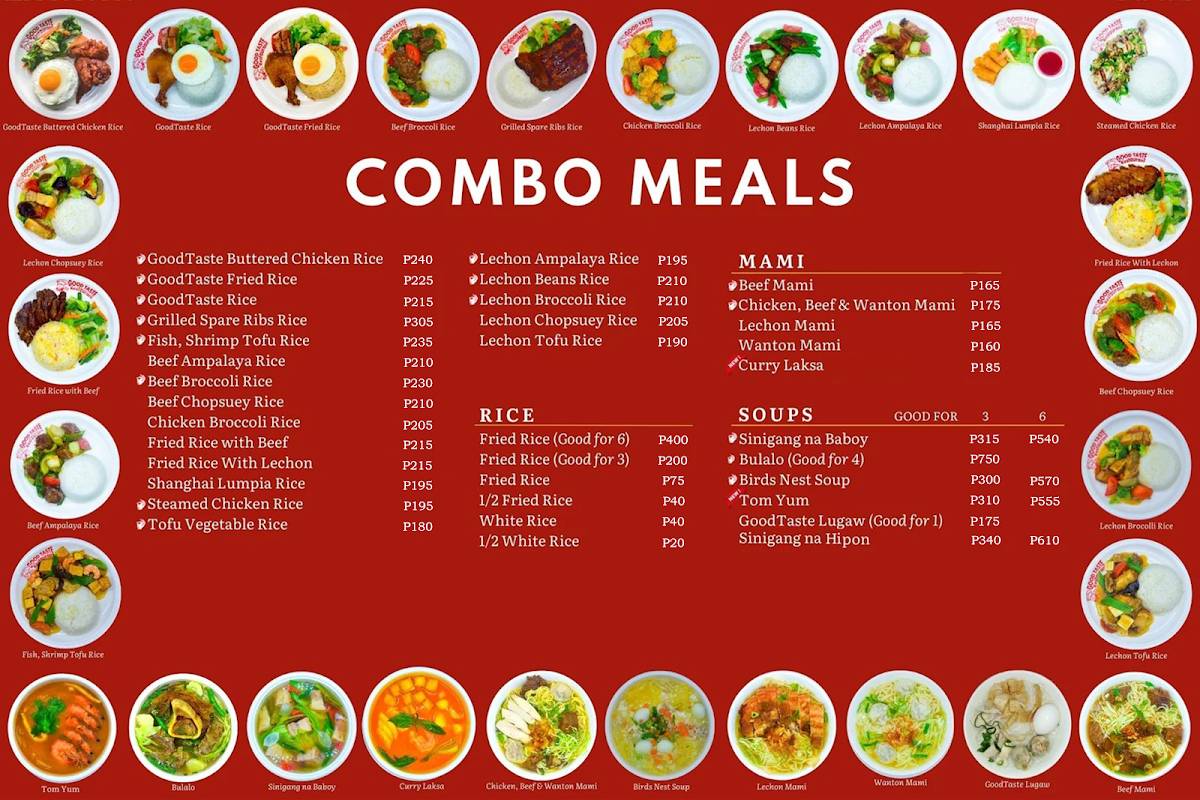 Menu at GOODTASTE RESTAURANT, Baguio, Otek St