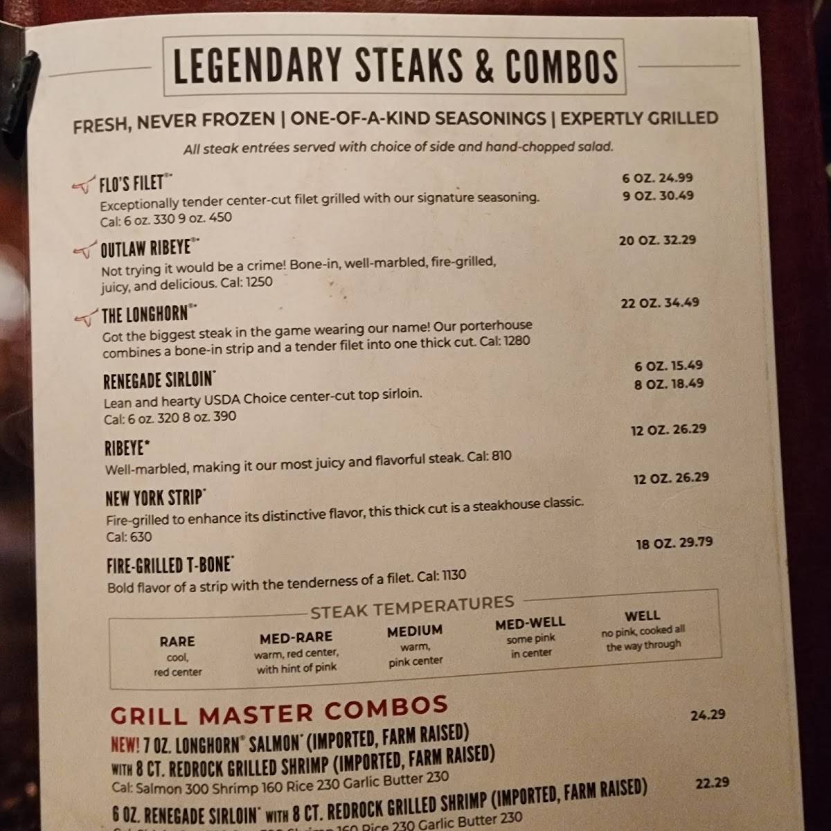 Menu at LongHorn Steakhouse, Gadsden