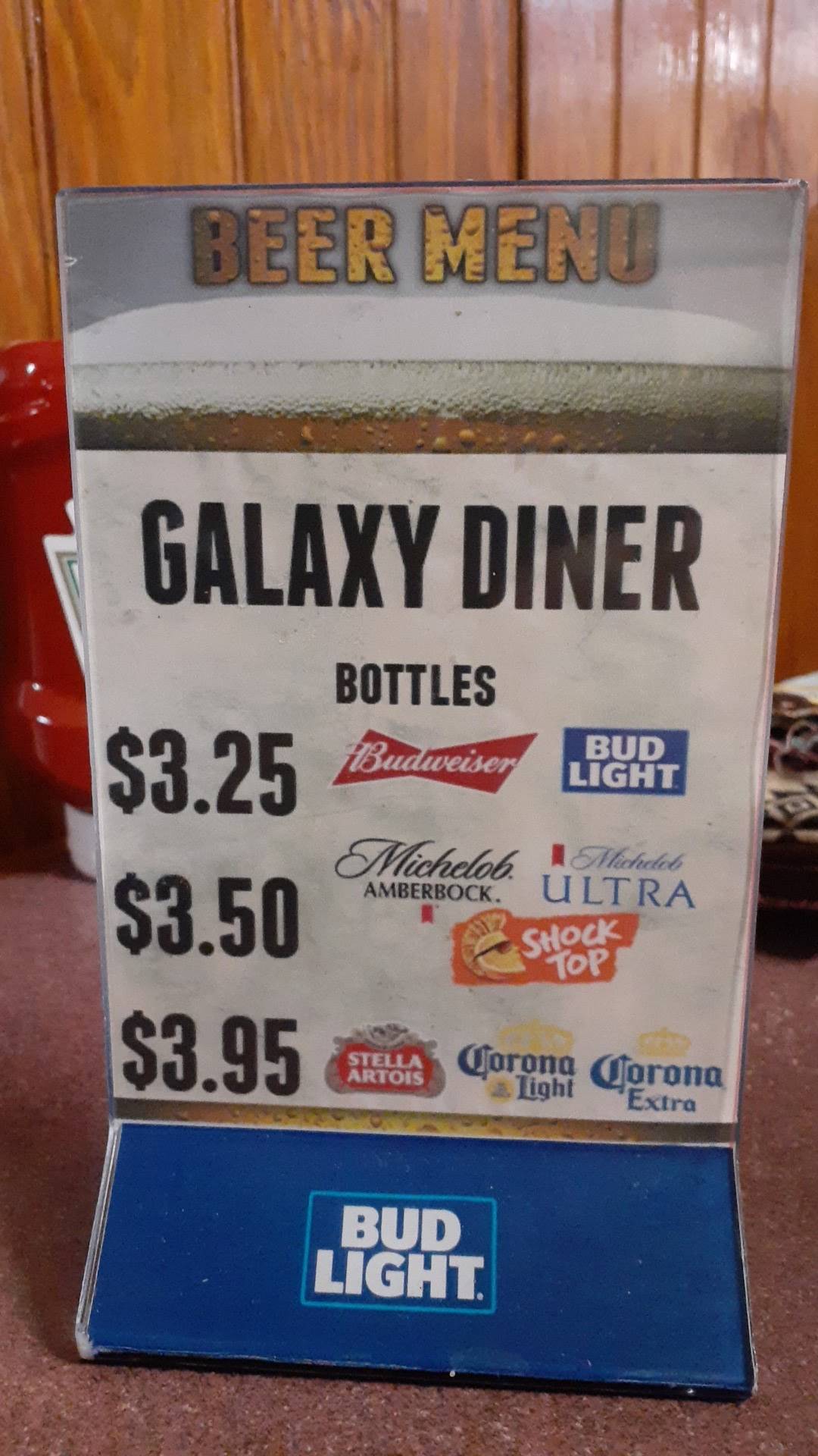 Menu at Galaxy Diner restaurant, Stuart