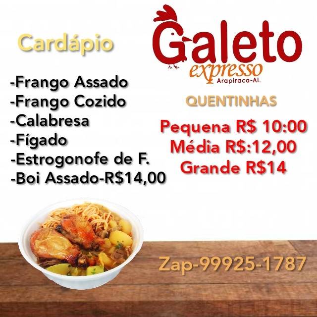 Menu em Galeto Expresso restaurante, Arapiraca
