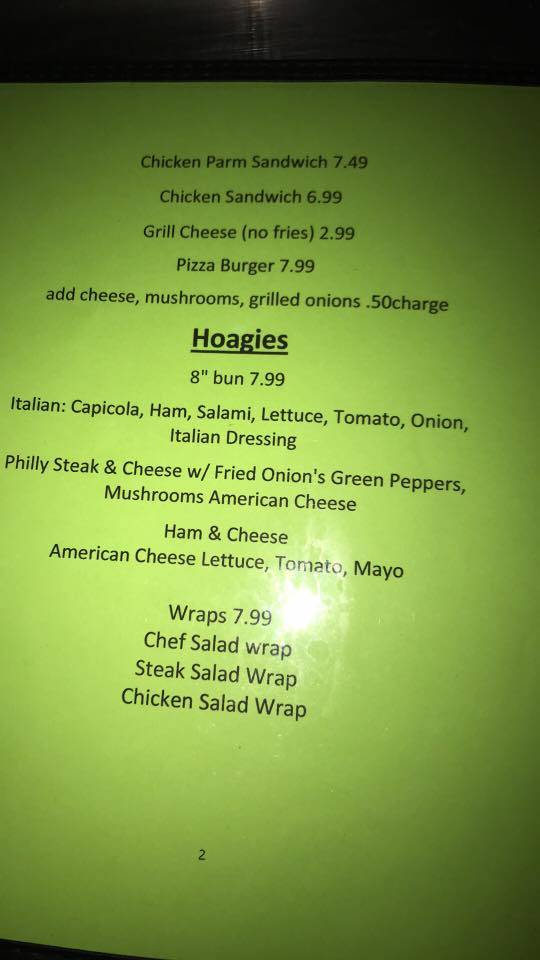 Menu at Gallagher's Pub & Grille LLC, Mount Pleasant