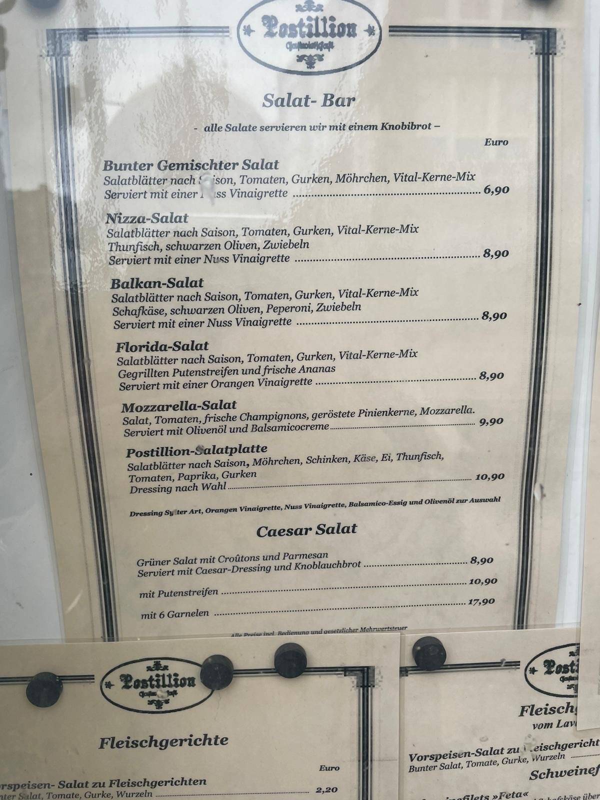 Speisekarte von Gaststätte Postillion pub & Bar, Schwarzenbek
