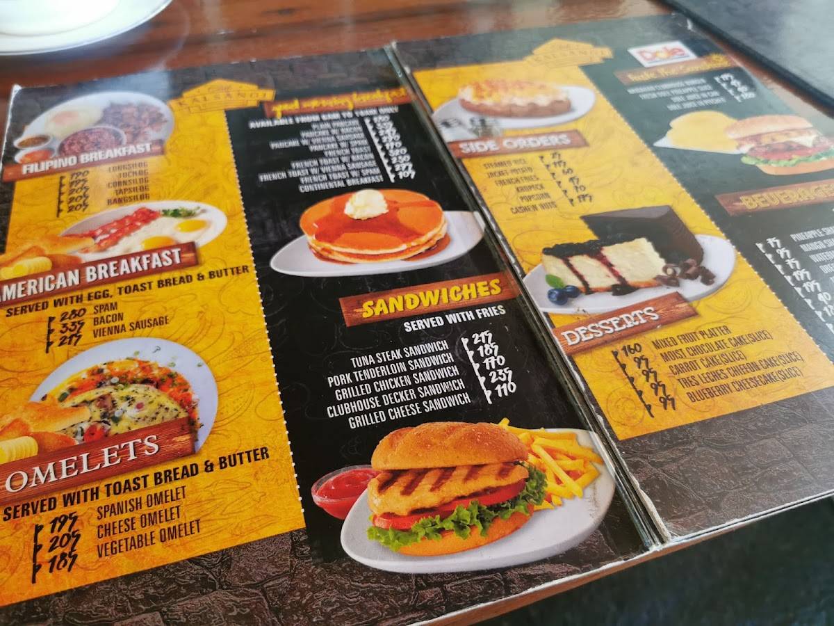 Menu at Club Kalsangi by Dole Philippines, Inc., Polomolok