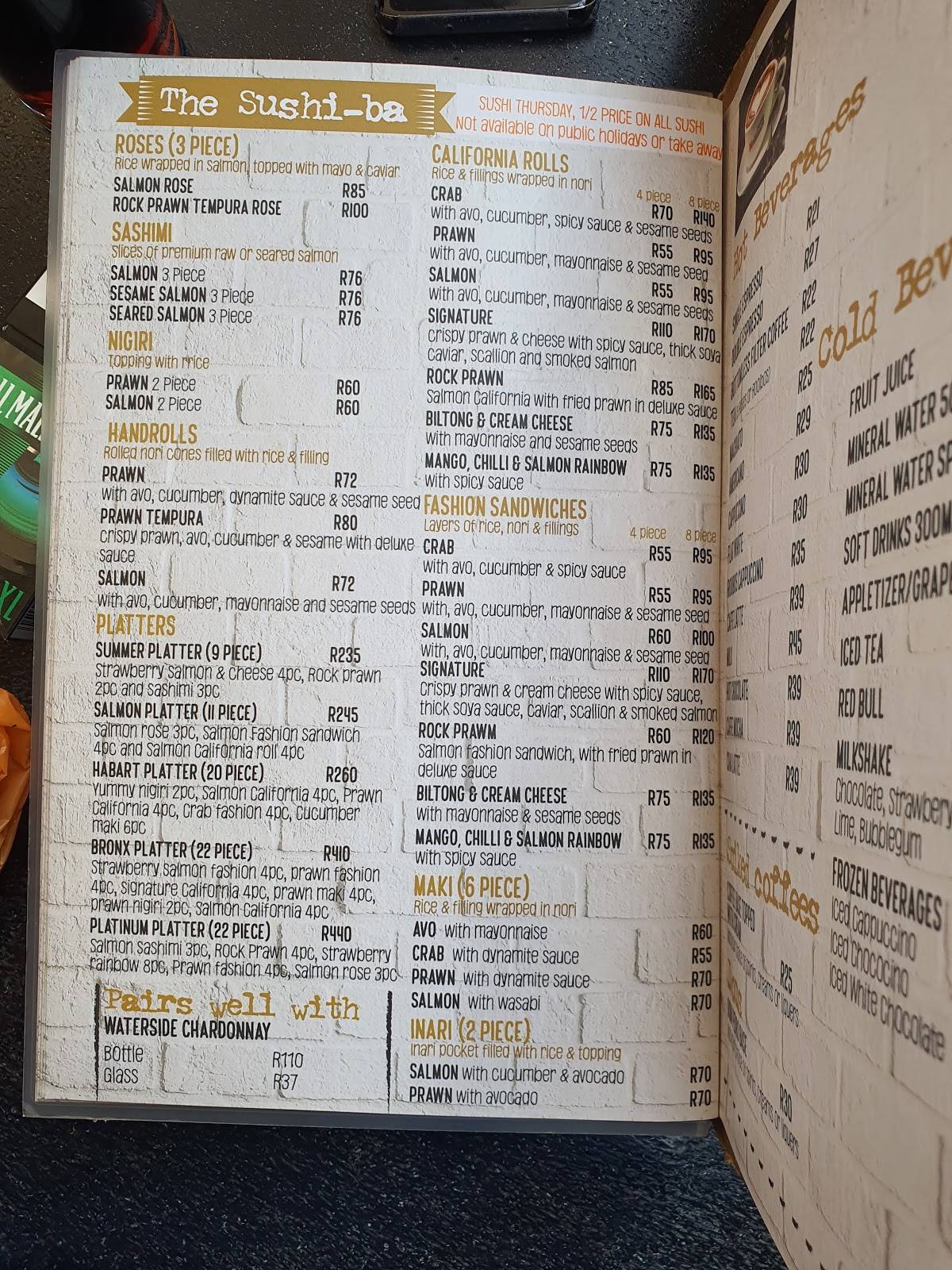 Menu at The Harvard Cafe Rand Airport, Germiston, Main Terminal Building