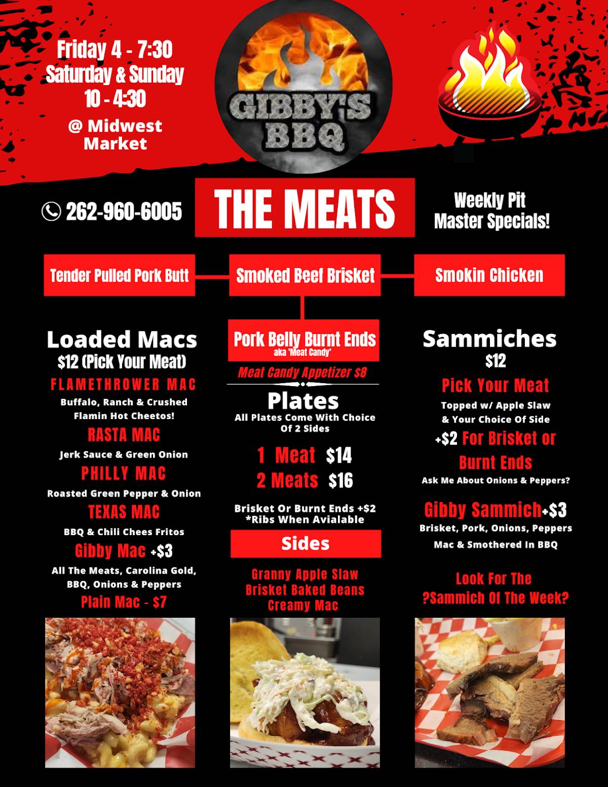 Menu at Gibby's BBQ at George's Encore, Racine