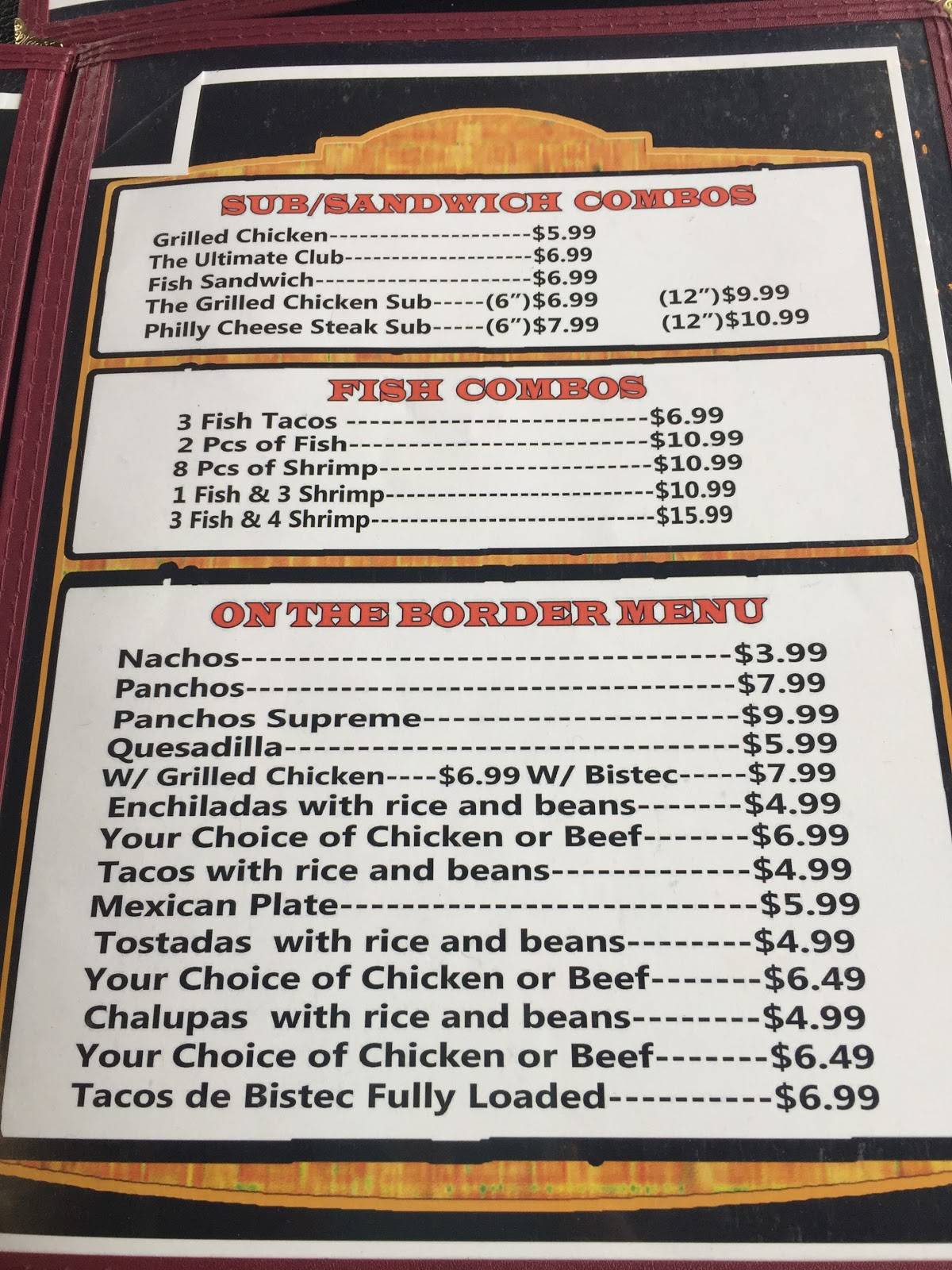 Menu at Gigi’s Wing Shack restaurant, San Benito