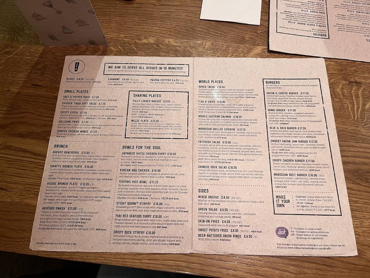 Menu at Giraffe - Gatwick Airport South restaurant, Crawley, London ...