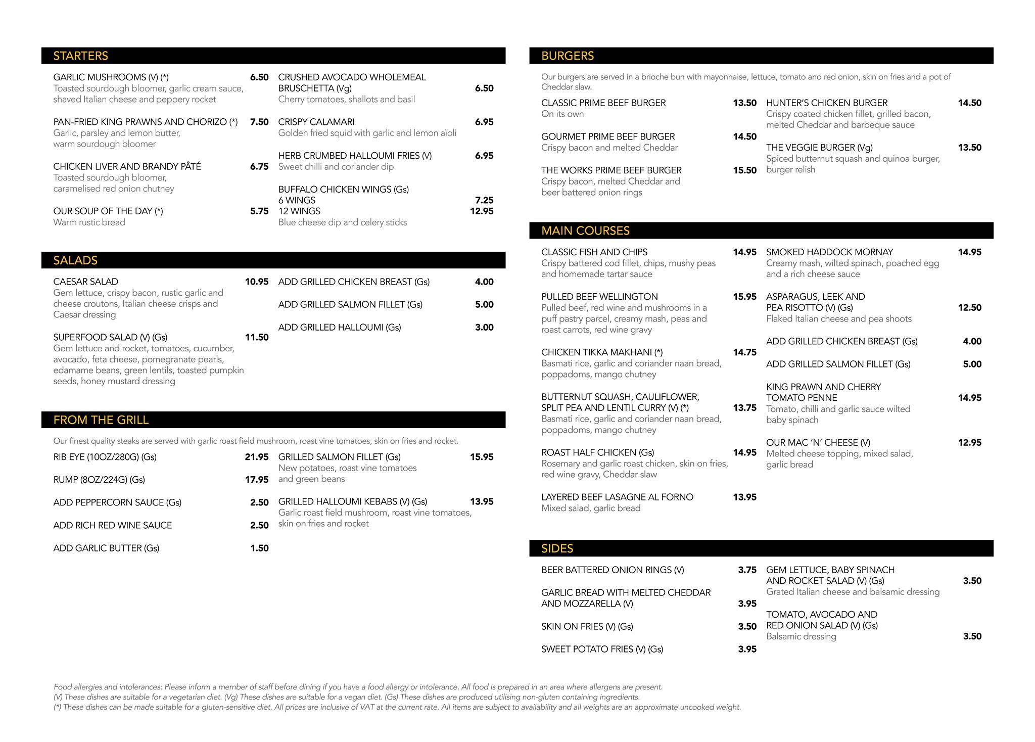 Menu at Gloucester Robinswood Hotel restaurant, Gloucester