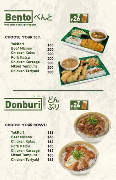 Menu at Go Bento restaurant, Makati