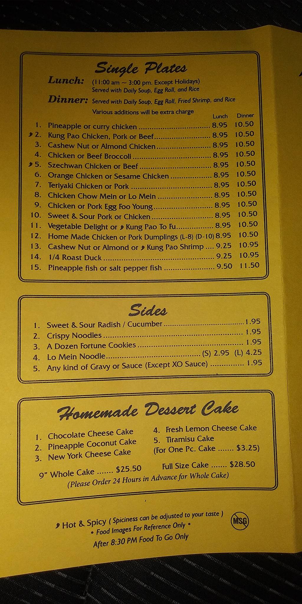 Menu at Everest Golden Moon Restaurant, Hemet