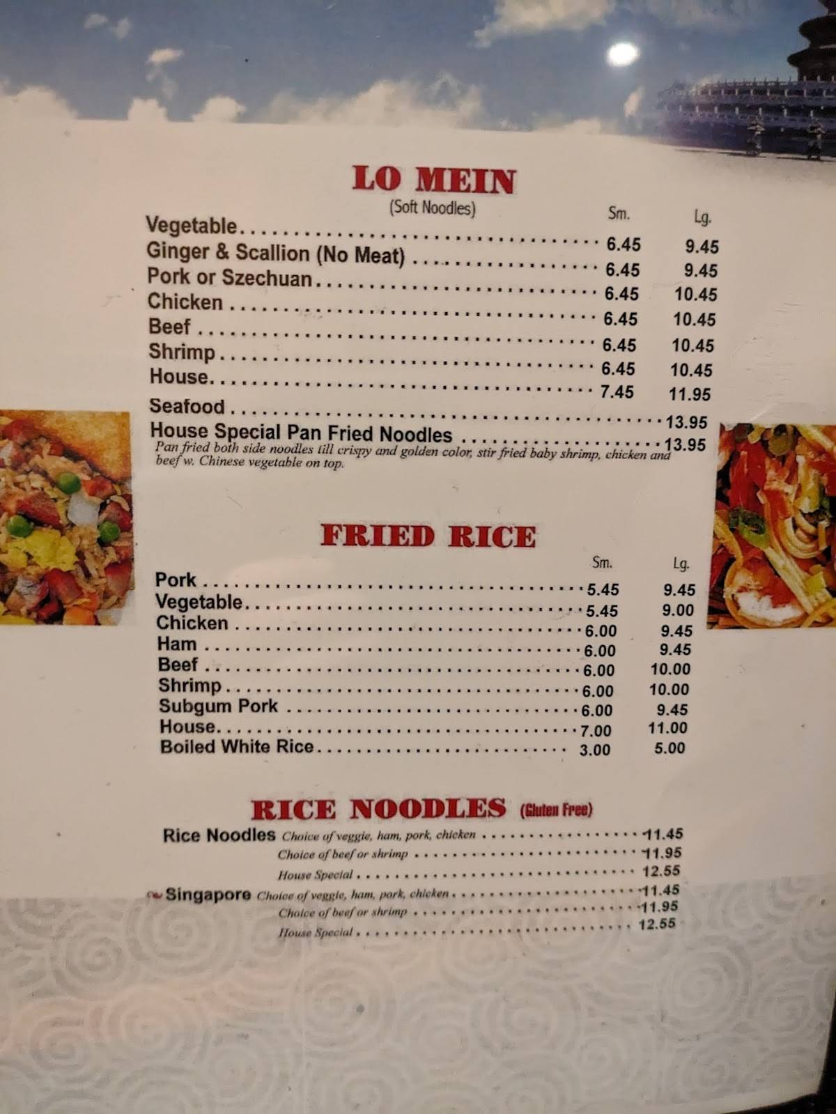Menu at Golden Palace Restaurant, Milford