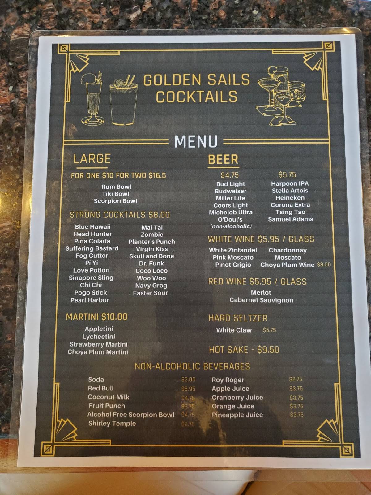 Menu at Golden Sails Chinese Restaurant 金航, Falmouth