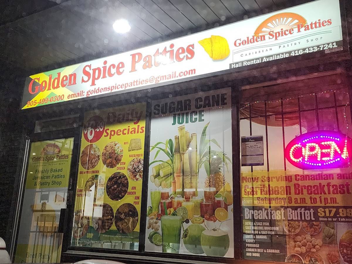 Menu at Golden Spice Patties restaurant, Brampton
